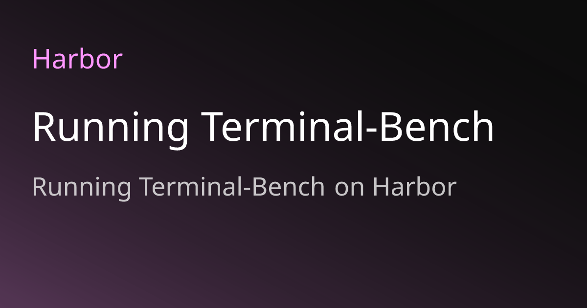 Running Terminal-Bench